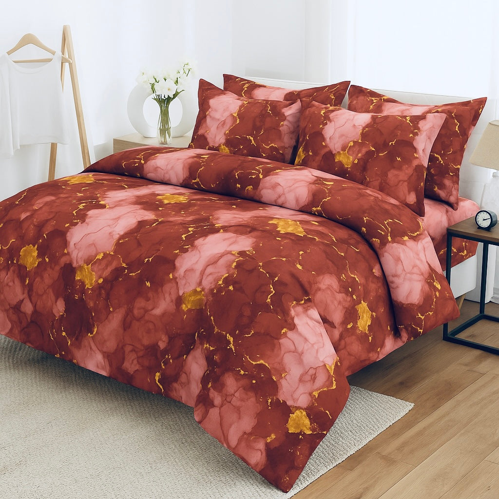 Red Mirage - Bedsheet With 4 Pillowcase – arabian homestyle